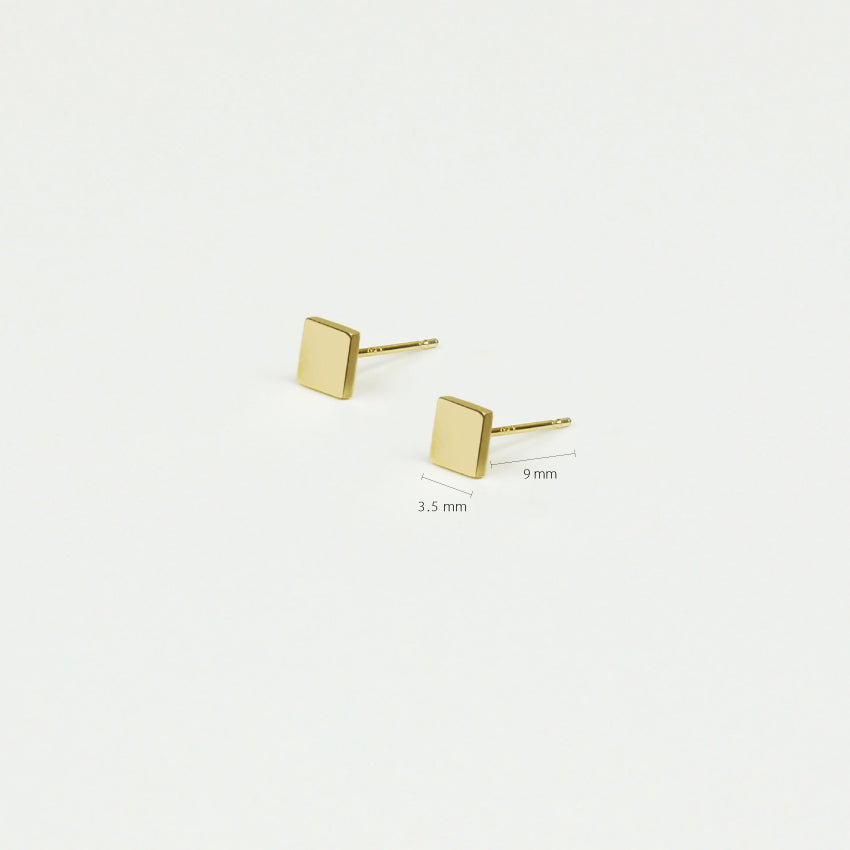 14k Solid Gold Square Stud Earring – a day like