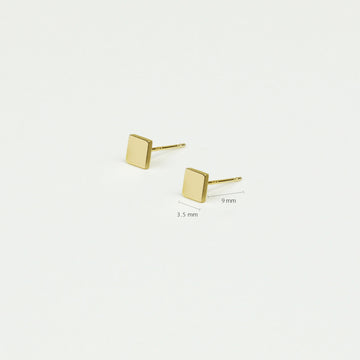 14k Solid Gold Square Stud Earring – a day like