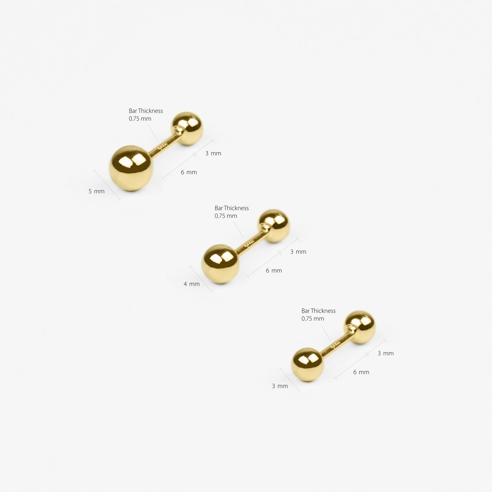 14k Solid Gold Ball Stud Earring – a day like