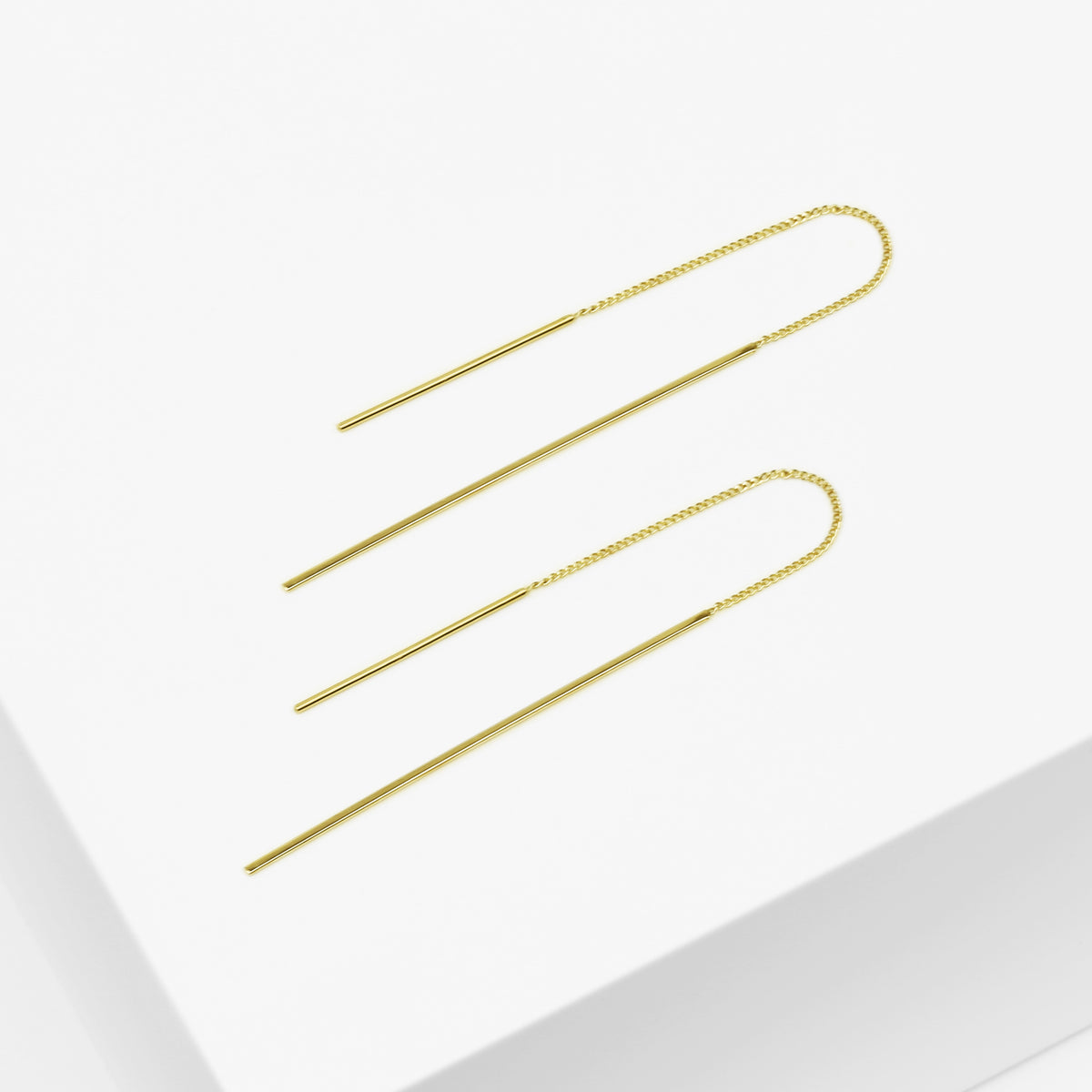 14k Solid Gold Long Bar Threader Earring – a day like