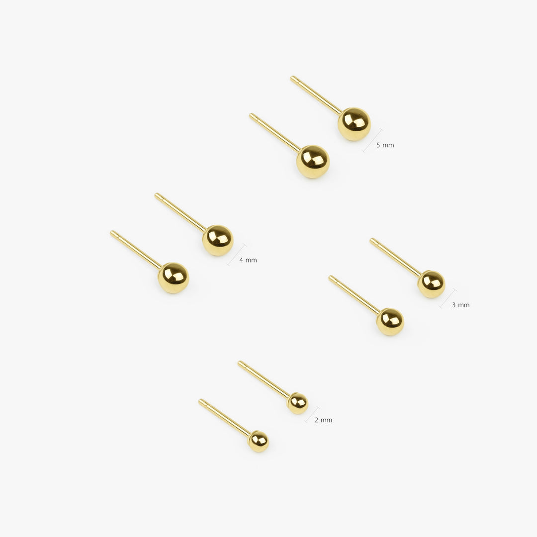 14k Solid Gold Ball Stud Earrings – a day like