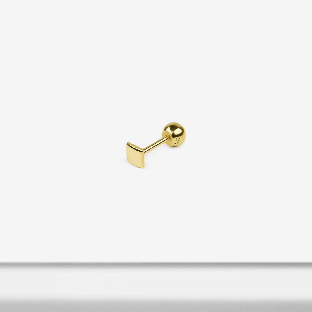 14k Solid Gold Tiny Square Stud Earring – a day like